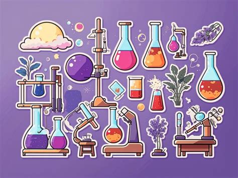 Premium Ai Image Science Sticker Set Elements And Objects Related To Scientific Exploration