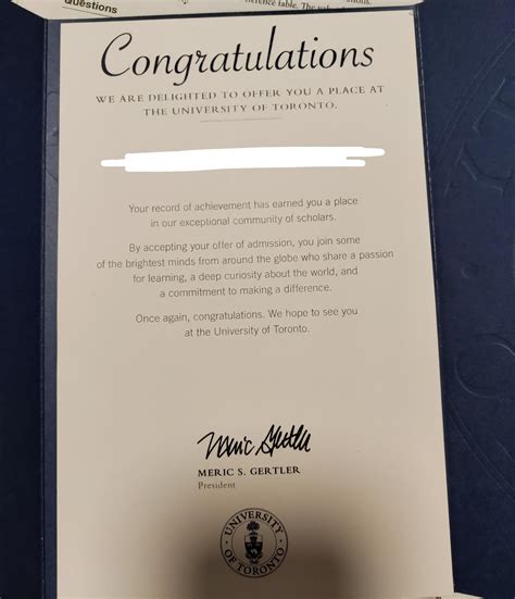 Uoft Acceptance Letter Rontariograde12s