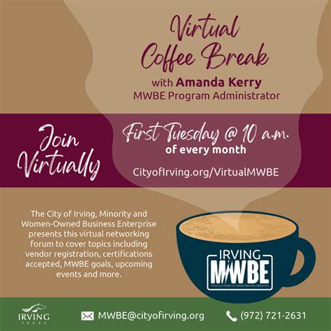 August Virtual Coffee Break With The City Of Irving B2g Victory
