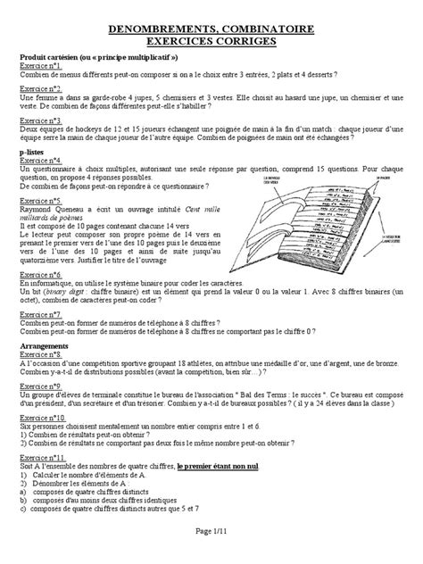 Analyses Combinatoires Exercices Corrigéspdf Combinatoire Permutation