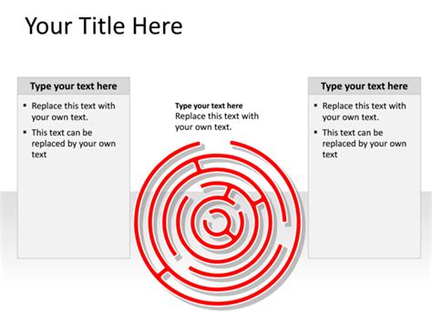 PowerPoint Slide Maze Diagram Red 2 Textboxes PL184