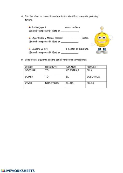 Ejercicio Online De Tiempos Verbales Para 3º De Primaria Enseñanza