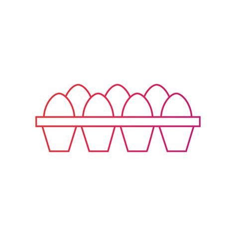 Egg Tray Icon Egg Tray Gradient Icon Symbol Vector Illustration
