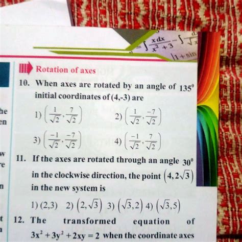 Rotation Of Axes 10 When Axes Are Rotated By An Angle Of 135 { Circ} Ini