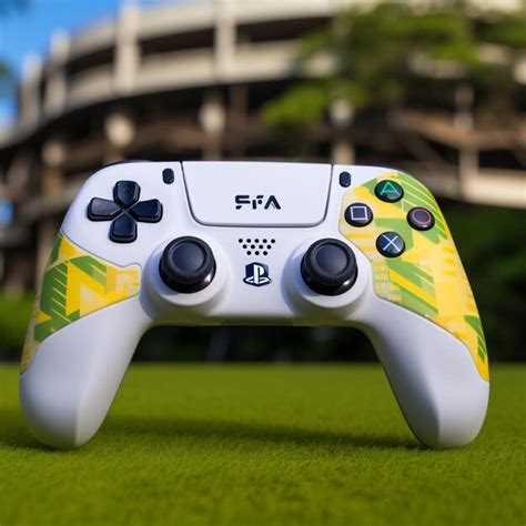 Premium Ai Image Playstation Controller With Fifa Logo Background