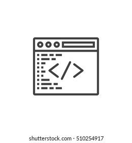 Custom Coding Symbol Programming Line Icon Stock Vector Royalty Free