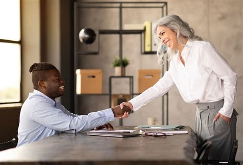 Premium Photo Businessman Having Job Interview Shaking Hands With