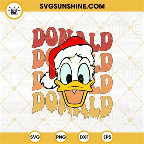 Christmas Donald Duck Santa Hat Svg Disney Merry Christmas Svg Png Dxf