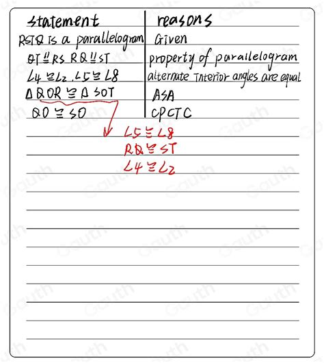 Solved Given Rstq Is A Parallelogram Prove Qo Congruent Segment So