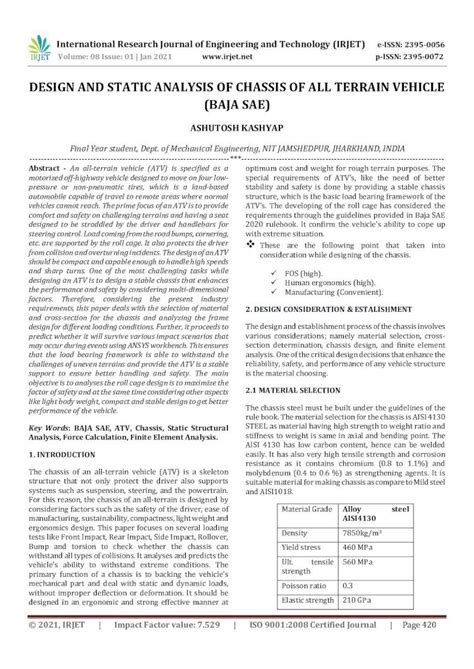 pdf design and static analysis of chassis of all terrain · 1 introduction easily the
