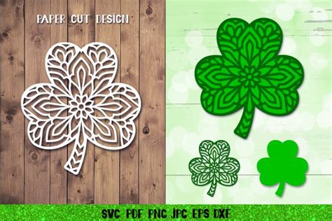 Clover Svgclover Mandala Svgst Patricks Day Paper Cut