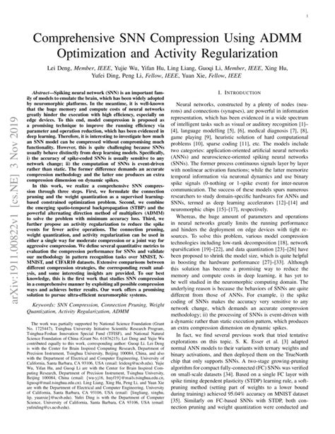 comprehensive snn compression using admm optimization and activity
