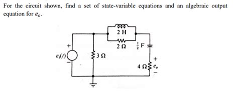 solved for the circuit shown find a set of state variable