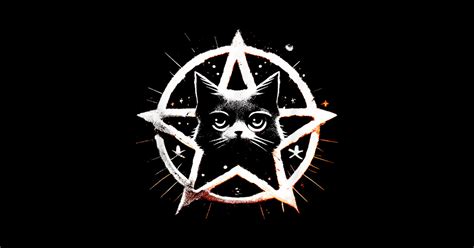 Black Cat Pentagram Pentacle Kitty Kitten Black Cat Sticker Teepublic