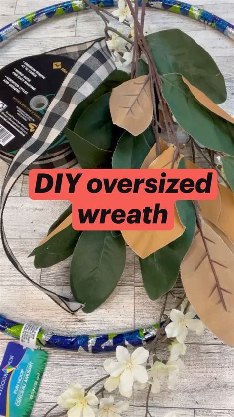 Diy Oversized Wreath Dollar Tree Hula Hoop In 2023 Dollar Tree