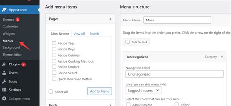 Show Hide Menu Links Based On User Role Menu Option WP Missing