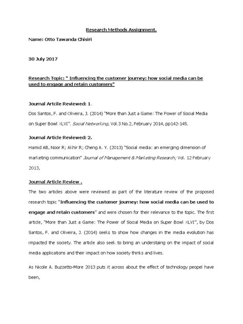 Research Assignemnt Article Review Pdf Social Media Popular