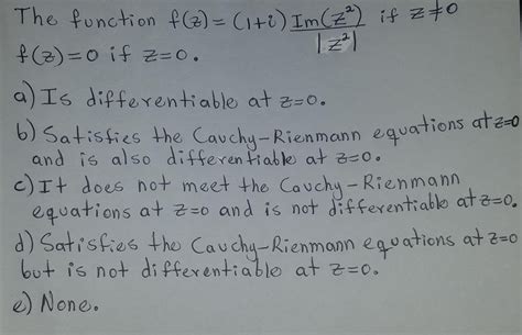 solved i zal the function f z 1 2 im z² if zto f