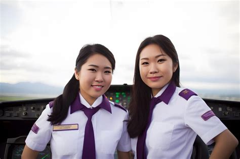 Premium Photo Female Airline Workers Neural Network Ai Generated Art