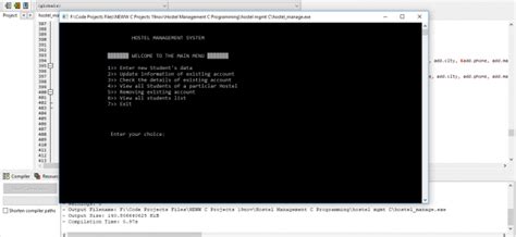Hostel Management System In C Programming With Source Code Source Code Projects