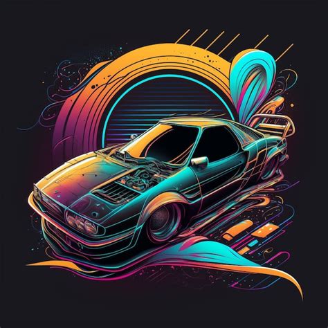 Um carro colorido um fundo de arco íris e a palavra supra na frente