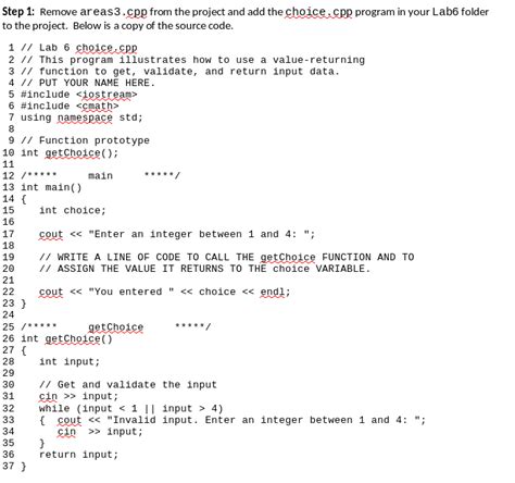 Solved Step 1 Remove Areas3cpp From The Project And Add