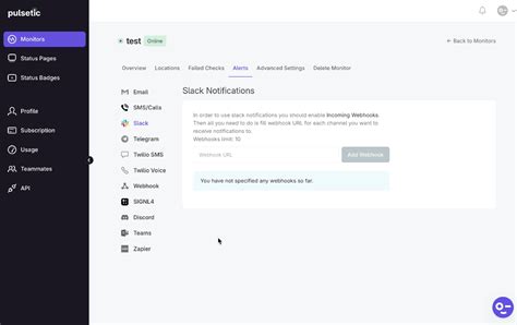 Slack Notifications Pulsetic Knowledge Base
