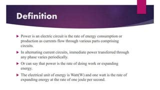 Power Factor And Power In AC Circuit PPT