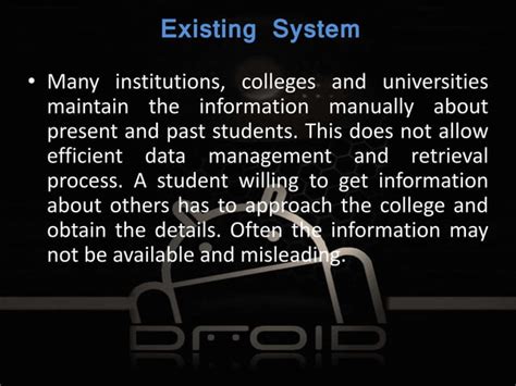 android alumni application pptx operating systems computer