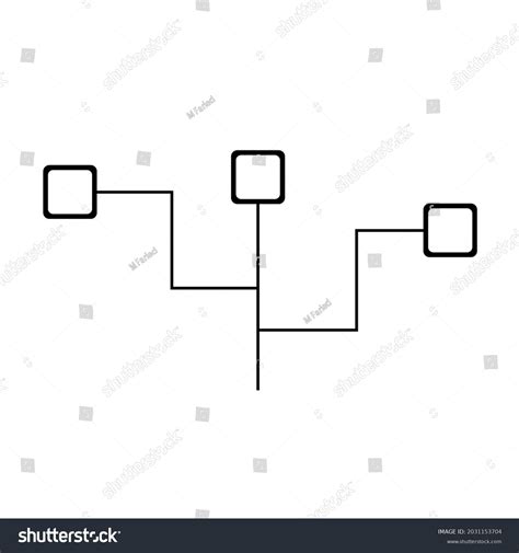 Three Small Squares Connected By Lines Stock Vector Royalty Free 2031153704 Shutterstock