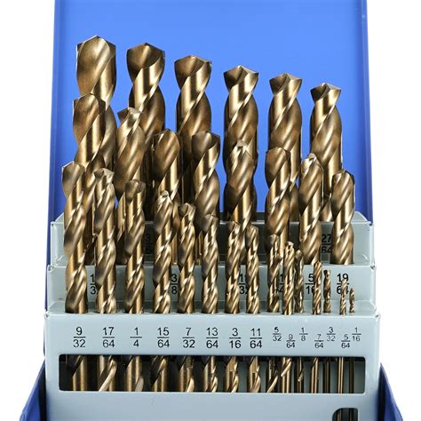 29pcs 1 16 1 2 Inch M35 Hss Co Cobalt Drill Bits Set For Hardened Metal 