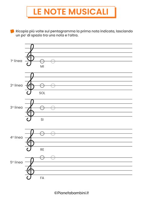 Le Note Musicali Schede Didattiche Per La Scuola Primaria PianetaBambini It