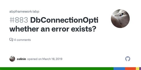 Dbconnectionoptions Whether An Error Exists · Issue 883 · Abpframework Abp · Github