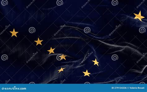 Alaska State Flag Waving In The Wind Stock Illustration Illustration