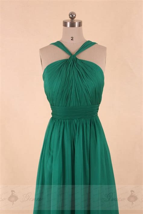 Vestido De Fiesta De Dama De Honor Verde Esmeralda Vestido De Etsy