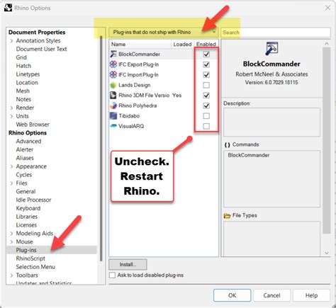 Disabling Plug Ins On Rhino For Windows [mcneel Wiki]