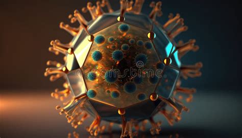 Virus Model Microscoping View Concept Created With Generative Ai