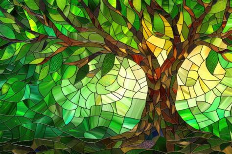 2 Stained Glass Tree Artwork Designs And Graphics