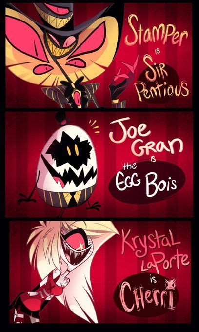 Hazbin Hotel Sir Pentious Egg Bois And Cherri By Vivziepop Hotel Art Hotel Hotel Trivago