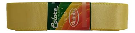Fita De Cetim 22mm Sinimbu Nº5 10 Metros Cor Amarelo Claro Liso
