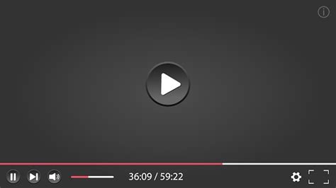 어두운 테마의 클래식 심플 미디어 플레이어 형식 169 웹 및 모바일 앱용 디자인 템플릿 플랫 스타일 모형 벡터 일러스트 레이 션 169에 대한 스톡 벡터 아트 및 기타