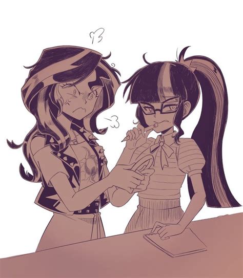 2076656 Safe Artistmurai Shinobu Sci Twi Sunset Shimmer