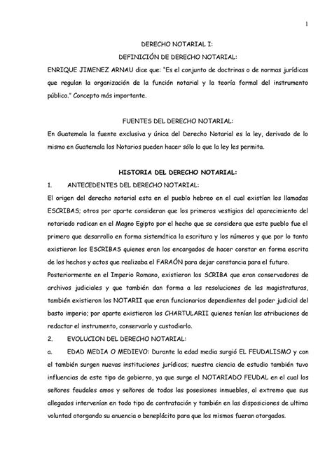 Clases de derecho notaril 1 DERECHO NOTARIAL I DEFINICIÓN DE DERECHO