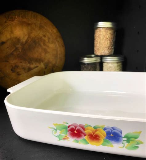 Corning Ware Summer Blush Roasting Pan Vintage Lasagna Dish Corning A