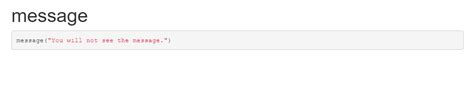 RMarkdown Chunk Option Message FALSE Does Not Suppress Message