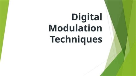 Digital Modulation Techniques Ppt