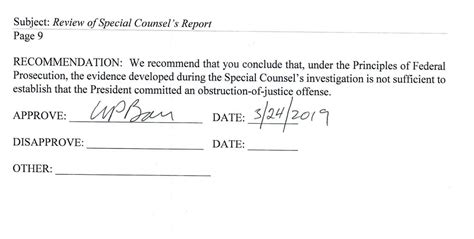 2019 Olc Legal Memo On Trump Obstruction Issue Released
