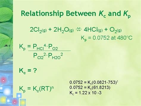 Disturbing Chemical Equilibrium Relationship Between Kc And Kp