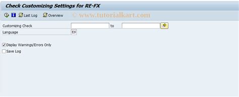 RECACC SAP Tcode Check Customizing Settings