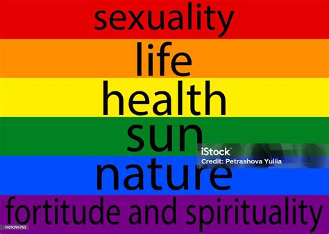 Bendera Kebanggaan Dengan Makna Warna Pelangi Lgbt Ilustrasi Stok